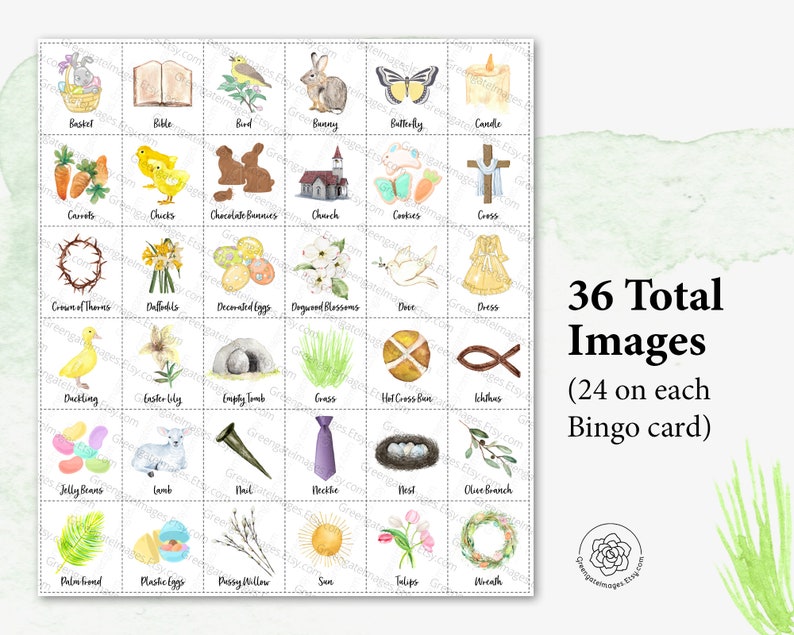 Christian Easter Bingo: 50 Printable Unique Cards - Etsy