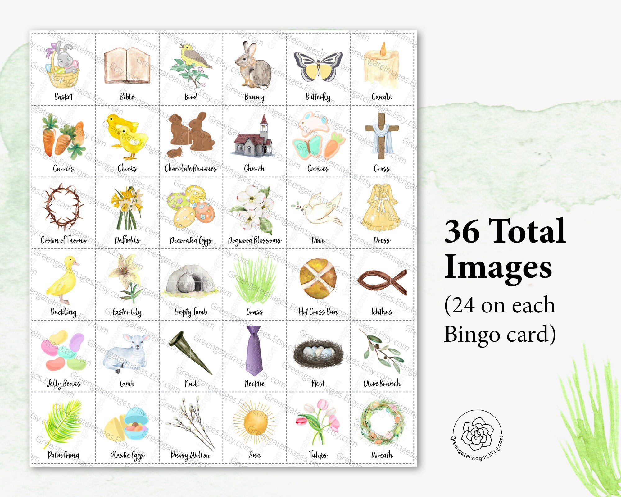 Christian Easter Bingo: 50 Printable Unique Cards, Resurrection Church ...