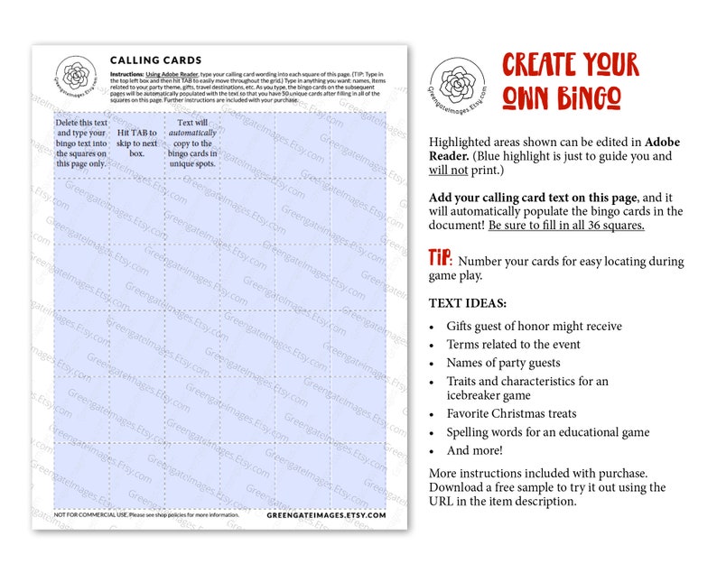 FILLABLE Candy Cane Bingo Template: 50 Cards Printable Pdf, Editable ...