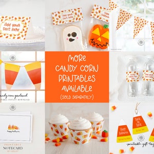 Candy Corn Water Bottle Label - Printable, Corjl Editable, Trick or ...