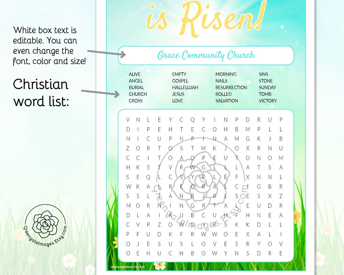 Christian Easter Word Find Cards Printable Instant Download | Etsy