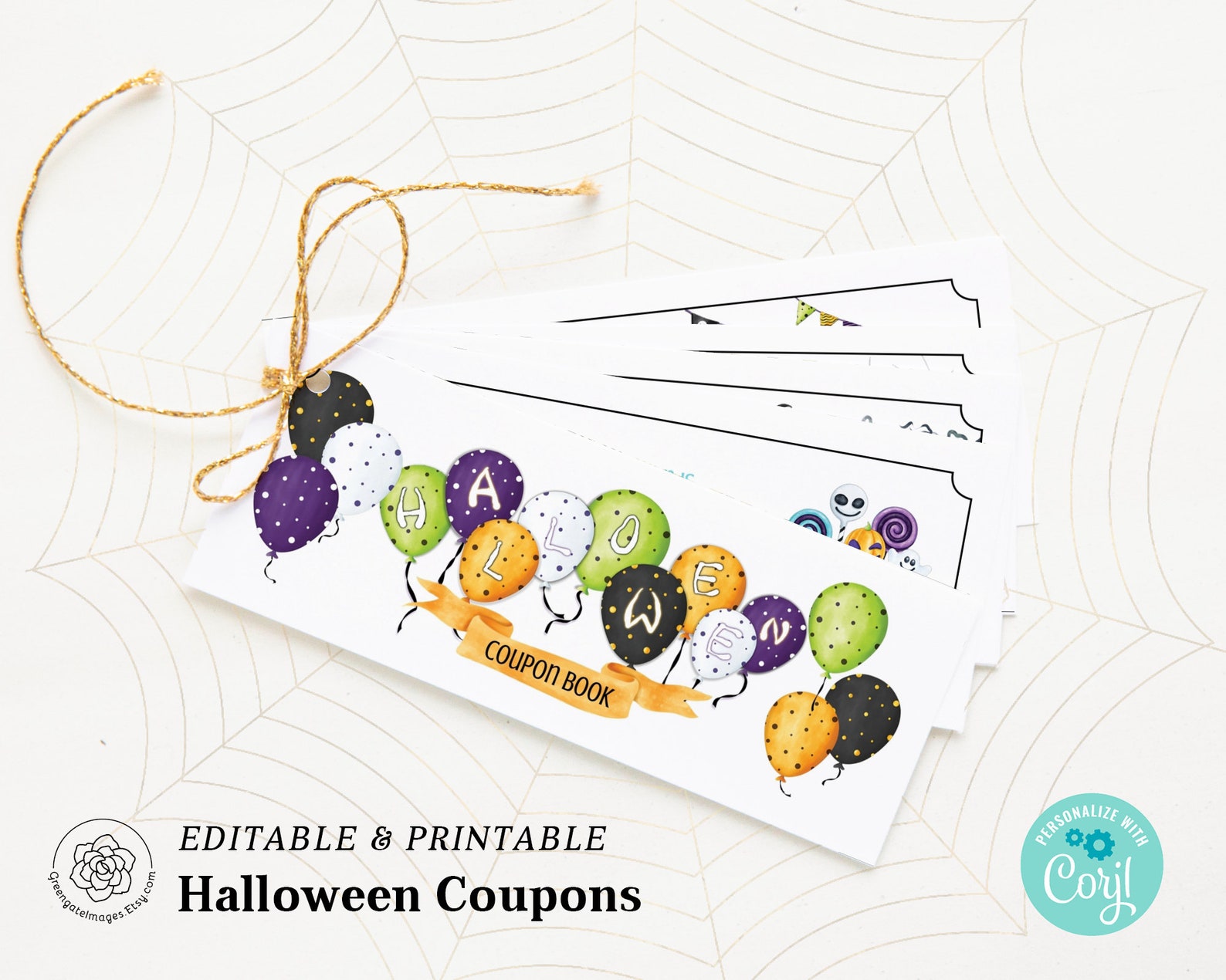 Halloween Coupon Template: Printable Coupon Book, Editable Coupons, Diy ...