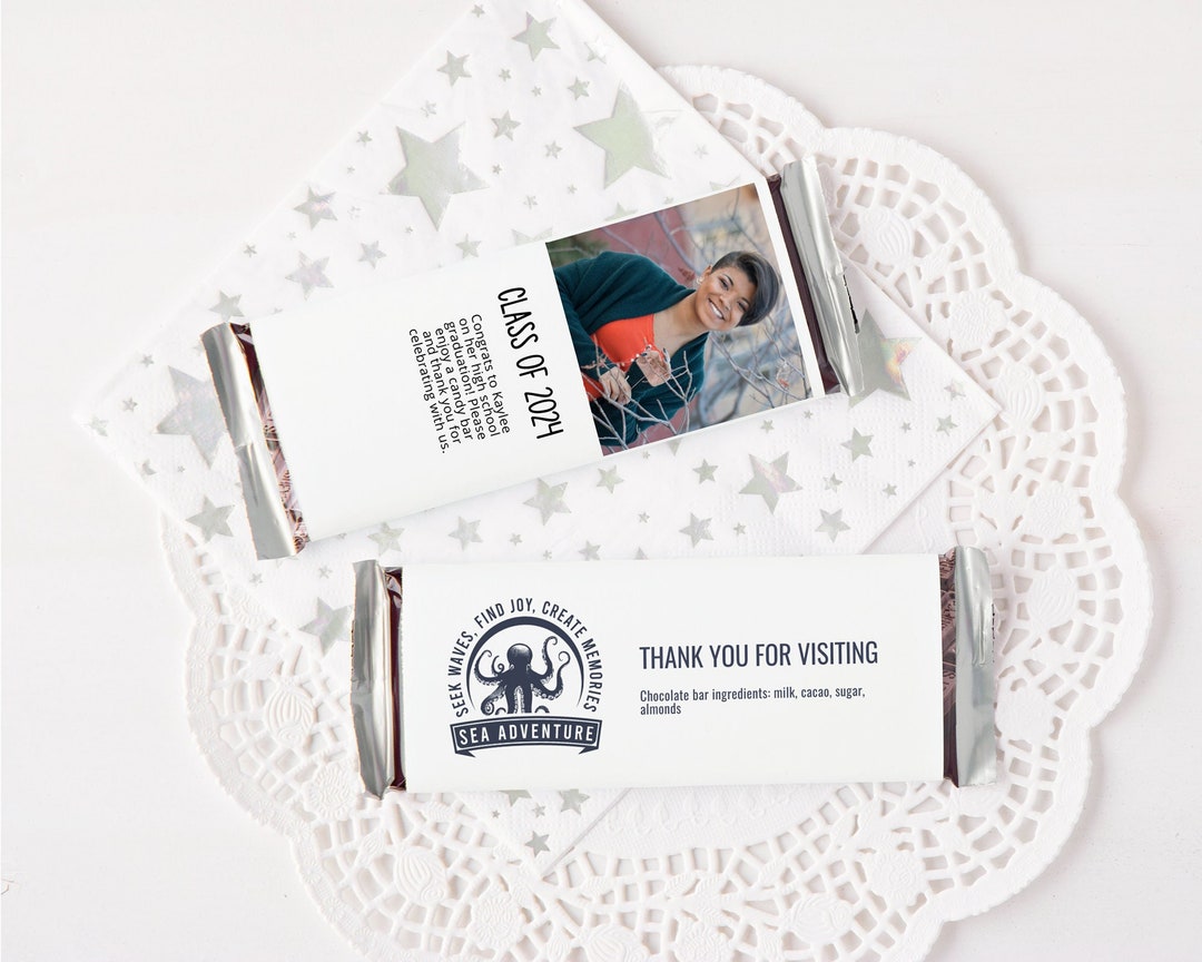 Custom Logo Candy Bar Wrappers - PRINTABLE Standard Wrap, Editable in ...