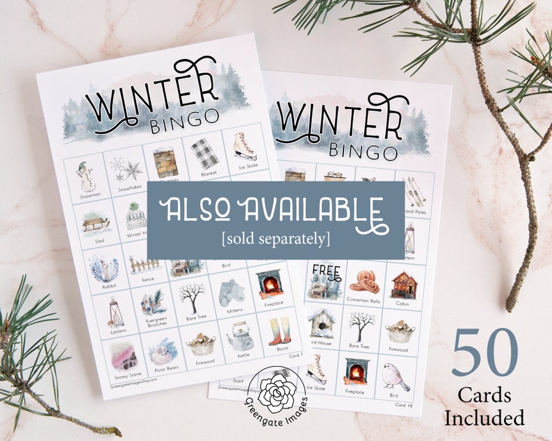 Winter I Bingo Cards: Printable Bingo 50 Cards Senior - Etsy
