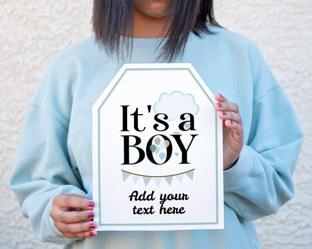 It's a Boy XL Giant Gift Tag PRINTABLE & Editable in Corjl. Extra Large ...