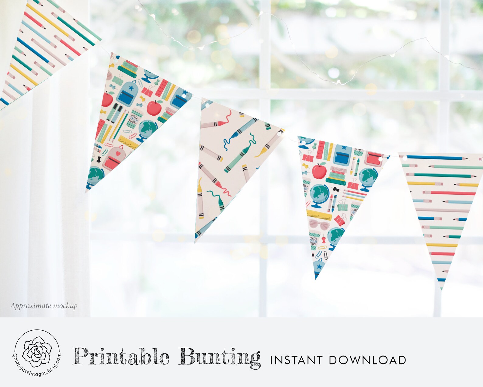 School/classroom Bunting PRINTABLE Banner for Teachers Back - Etsy