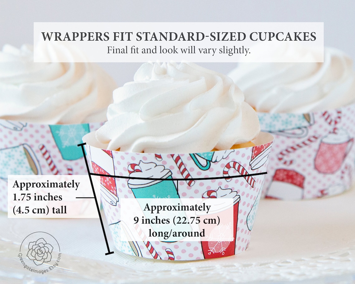 Hot Chocolate Cupcake Wrappers Printable Cupcake Wrappers - Etsy
