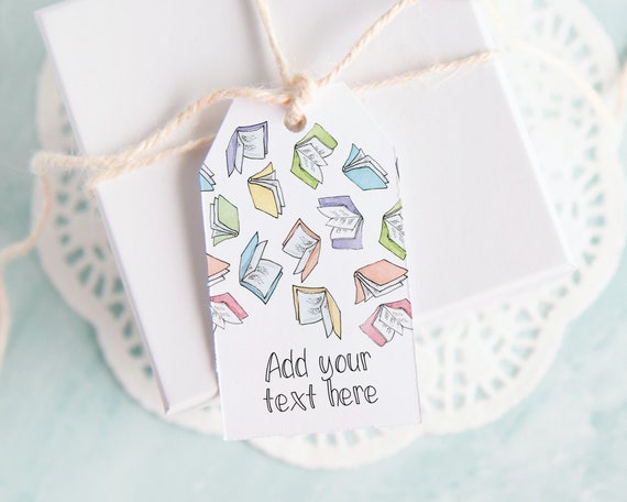 Book Gift Tag Printable Gift Tag Favor Tag Hang Tag Edit - Etsy