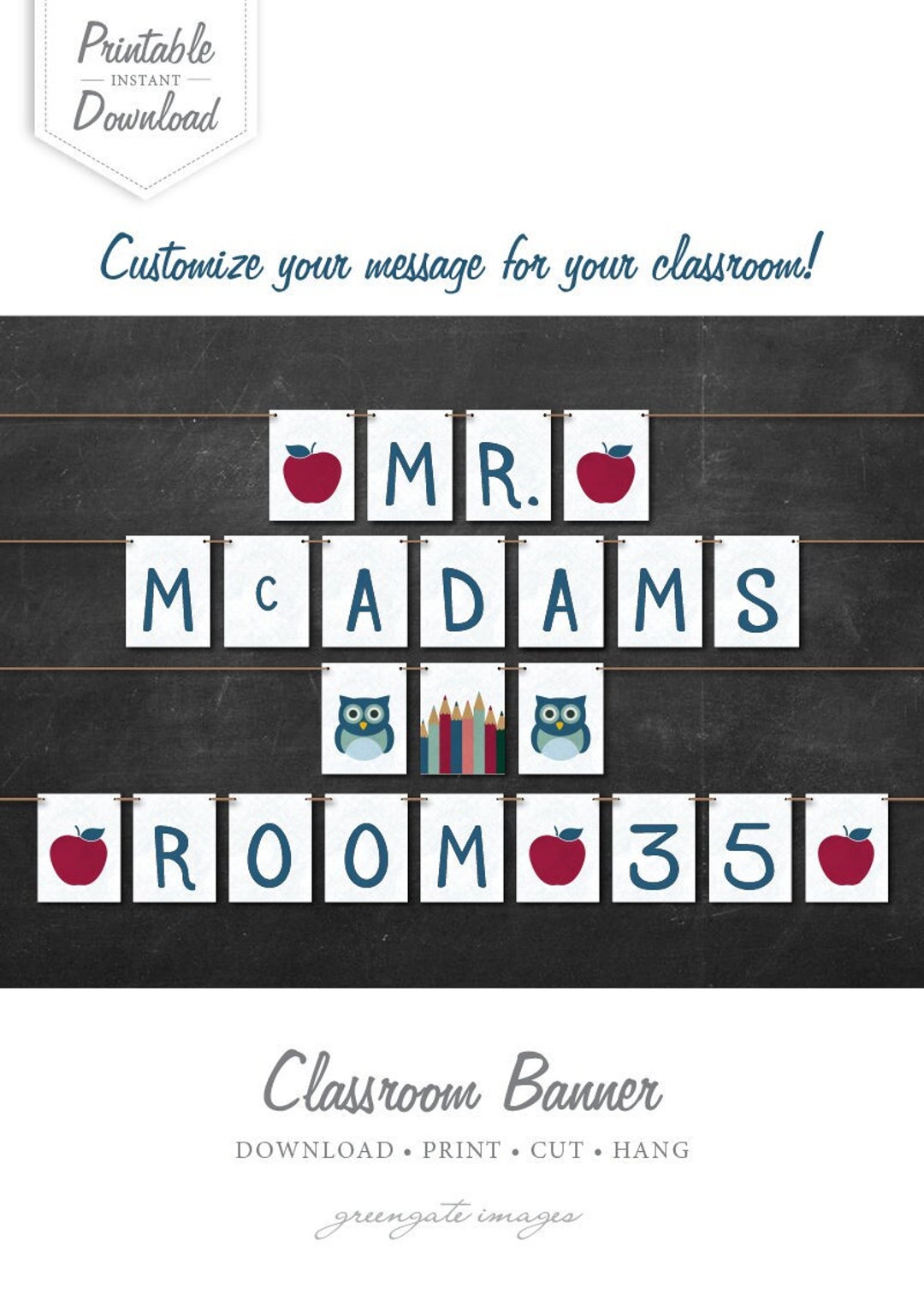Teacher Name Sign, Classroom Banner, Bunting, Classroom Decorations ...