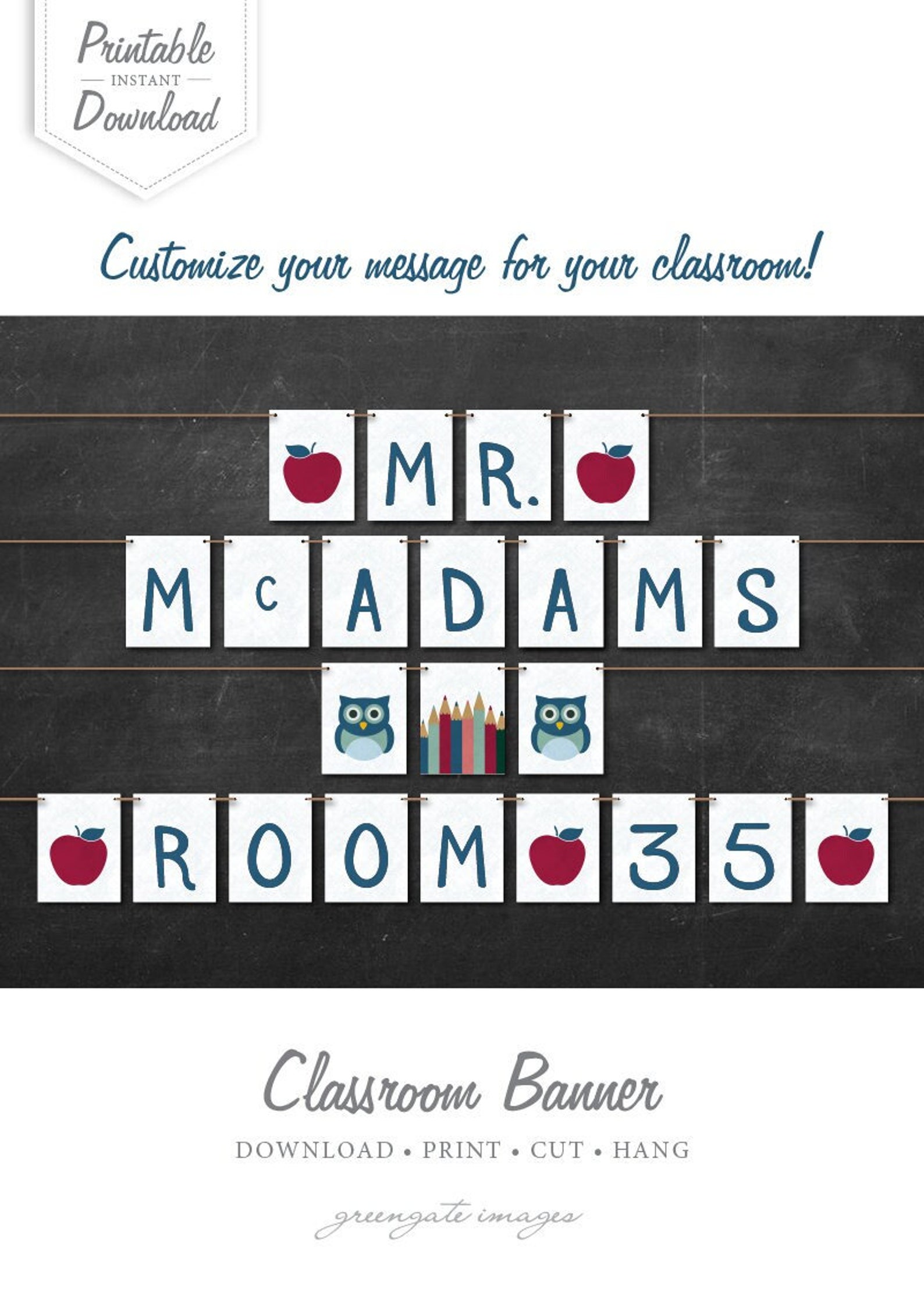 Teacher Name Sign, Classroom Banner, Bunting, Classroom Decorations ...