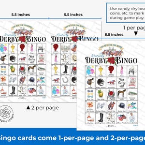 Kentucky Derby Bingo - 50 PRINTABLE Unique Cards. Instant Digital ...
