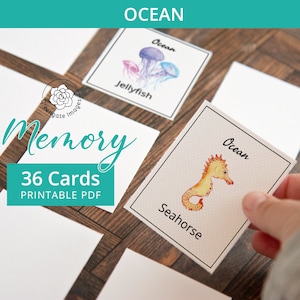 Ocean Memory Game - PRINTABLE Downloadable Activity PDF. Matching Game ...