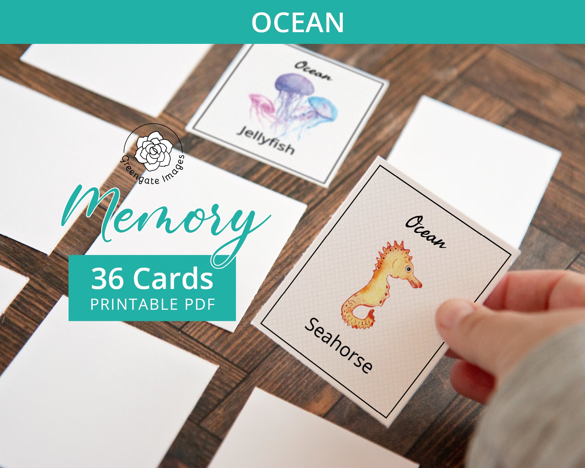 Ocean Memory Game - PRINTABLE Downloadable Activity PDF. Matching Game ...
