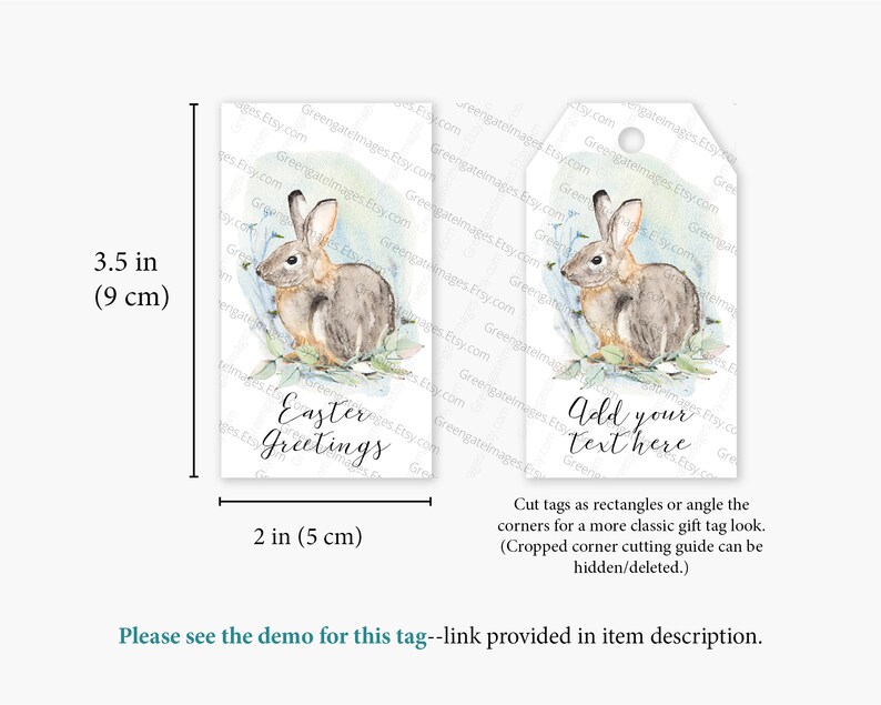 Rabbit Gift Tag Template - PRINTABLE Favor Bag Hang Tag. Easter Bunny ...