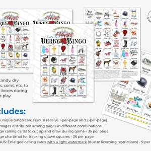 Kentucky Derby Bingo - 50 PRINTABLE Unique Cards. Instant Digital ...