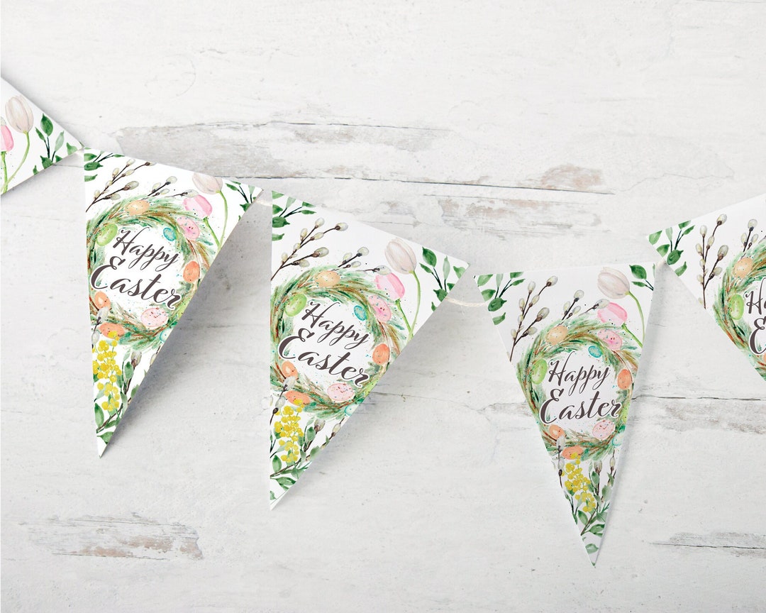 Easter Bunting - PRINTABLE Banner Flags, Instant Digital Download ...