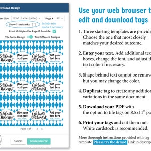 Oktoberfest Gift Tag - Printable Gift Tag, Favor Tag, Hang Tag, Edit in ...