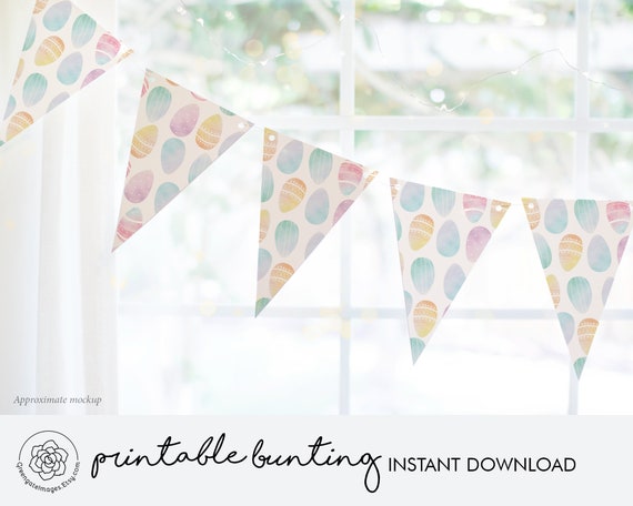 Easter Bunting PRINTABLE Banner Flags Instant Digital - Etsy