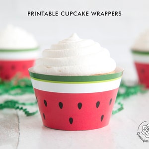 Watermelon Cupcake Wrappers - Twotti Frutti Party, Printable Fruit ...