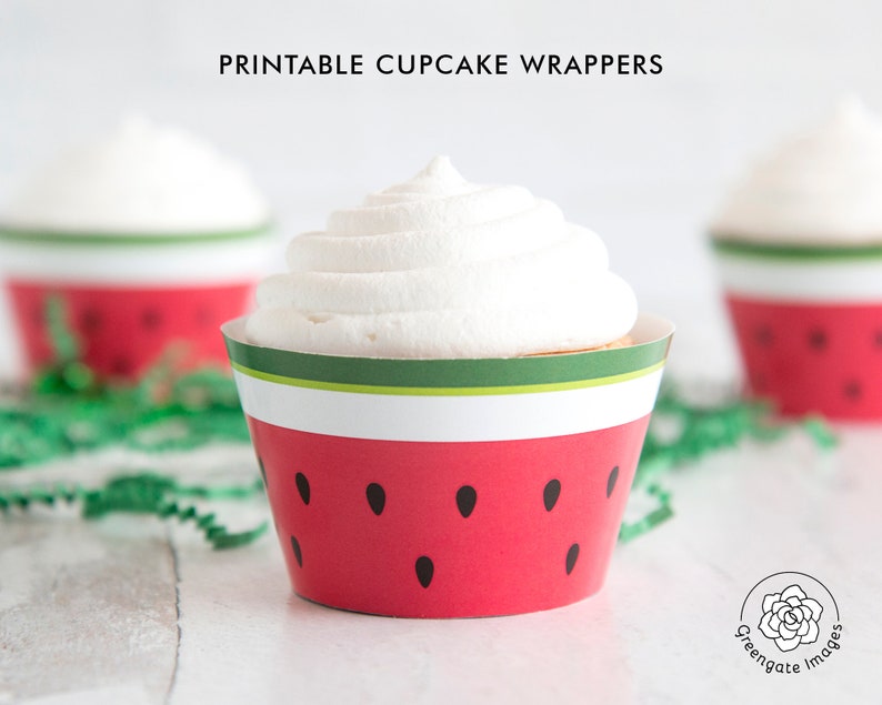 Watermelon Cupcake Wrappers - Twotti Frutti Party, Printable Fruit ...