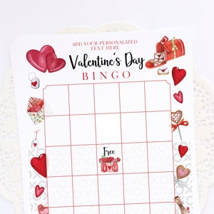 FILLABLE Valentine Heart Bingo Template: 50 Cards Printable | Etsy