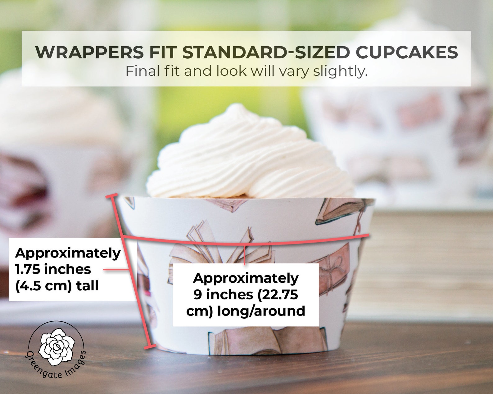 Books/reading Cupcake Wrapper - PRINTABLE Library Cupcakes, School ...