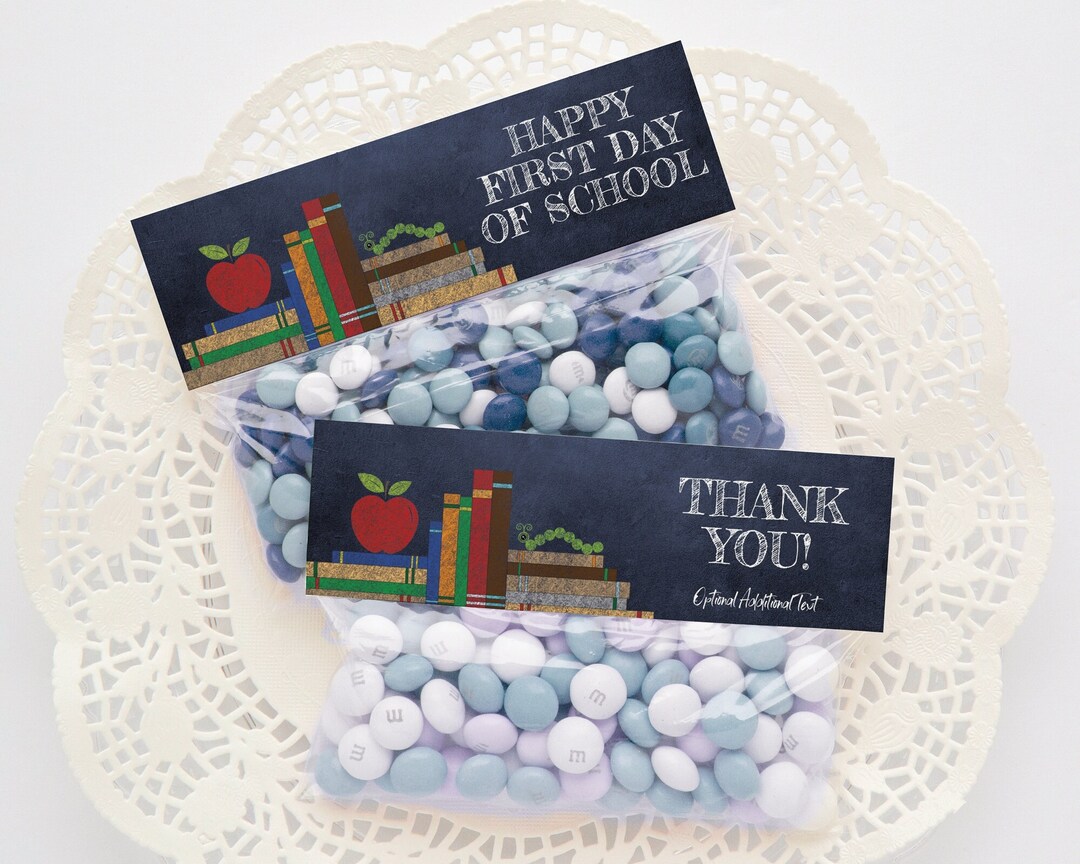 6.5 Printable Bag Topper School Goody Bag, Ziplock Topper, Foldover ...