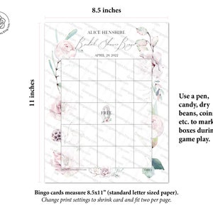 FILLABLE Bridal Bingo Template: 50 Cards Printable Bingo Pdf, Editable ...