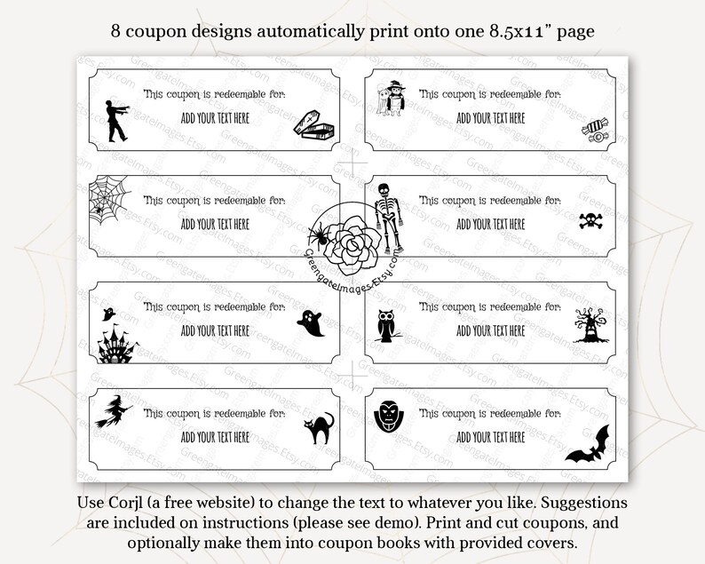 Halloween Coupon Template: Printable coupon book editable | Etsy