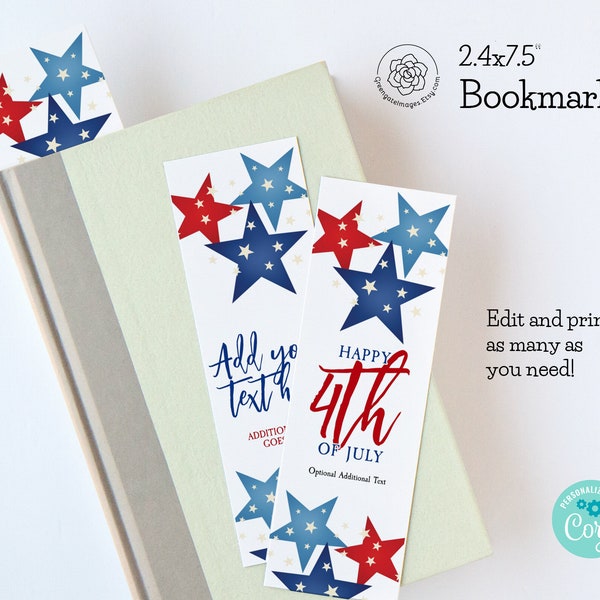 Patriotic Bookmark Template - Etsy