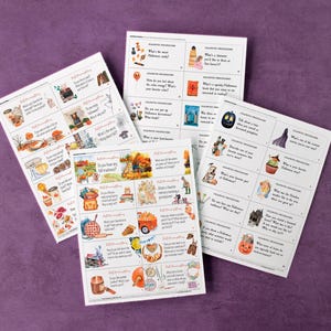 Fall & Halloween Conversation Cards - PRINTABLE Instant Download. 40 ...