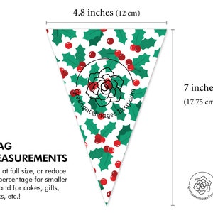 Holly Bunting - PRINTABLE Banner, Instant Download, Christmas Banner ...
