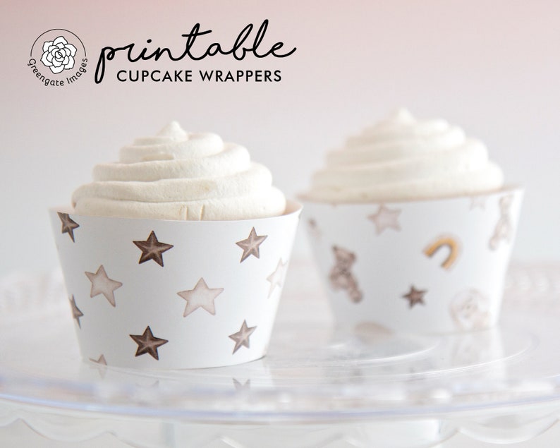 Boho Baby Cupcake Wrapper Duo - PRINTABLE Instant Download PDF. Both ...