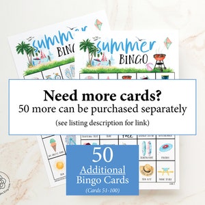 Summer Bingo Cards: Printable Bingo, 50 Cards, Senior Citizen Activity ...