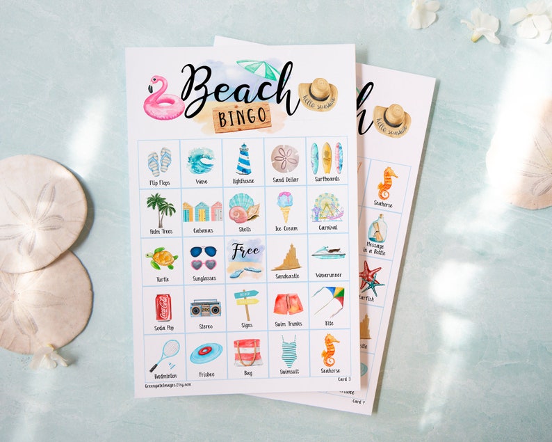 Beach Bingo: PRINTABLE 50 Cards Bingo Pdf Game Party Game - Etsy