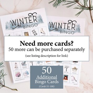 Winter (II) Bingo Cards: Printable Bingo, 50 Cards, Senior Citizen ...