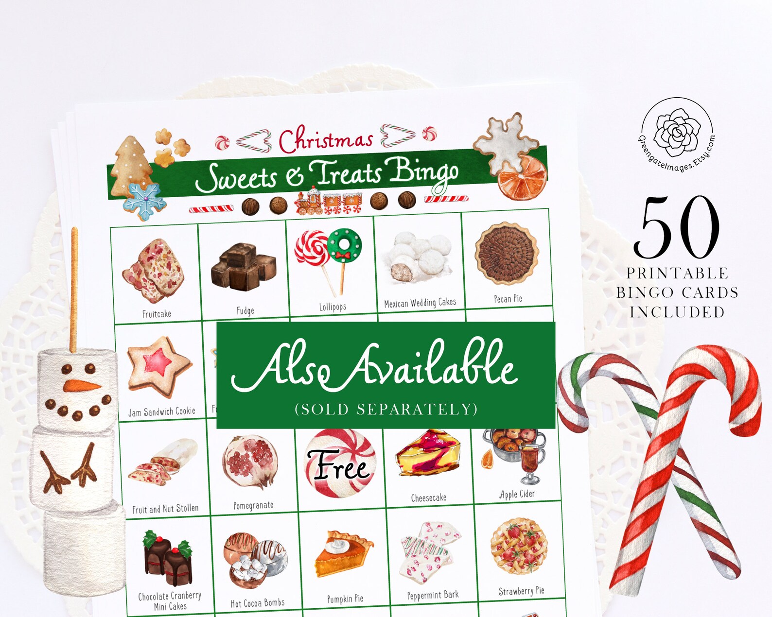 Christmas Town Bingo Cards: Printable Bingo 50 Cards | Etsy