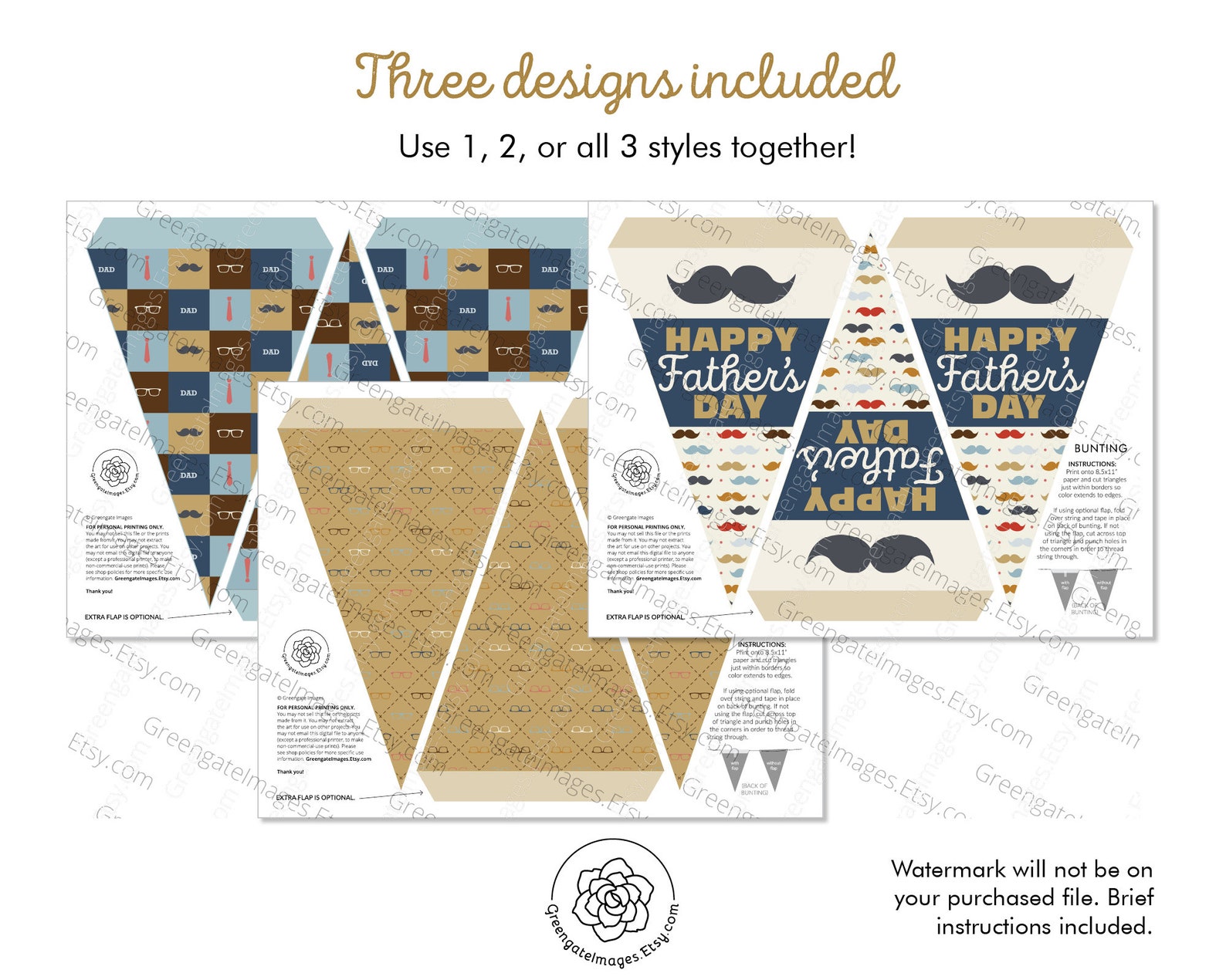 Father's Day Bunting PRINTABLE Banner for Father's | Etsy