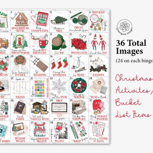 Christmas Activities Bingo - 50 PRINTABLE Unique Cards. Instant ...