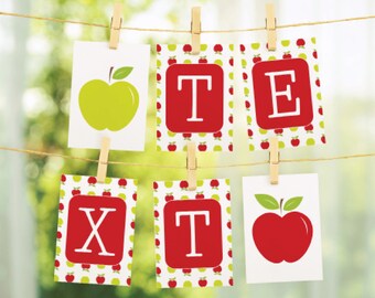 Back to School Apple Banner - Etsy