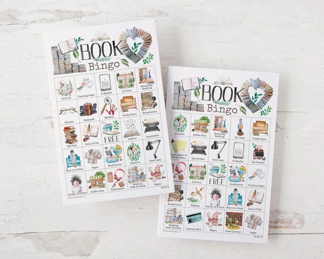 Book (love) Bingo - 50 PRINTABLE Unique Cards. Instant Digital Download ...