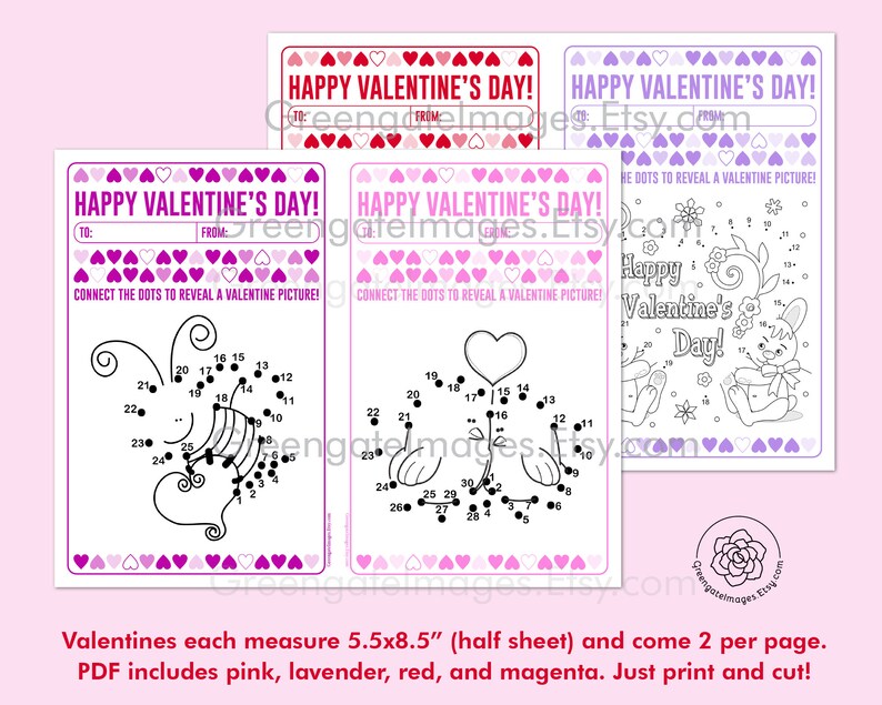 Dot-to-dot Valentines Printable Connect the Dots Kids | Etsy