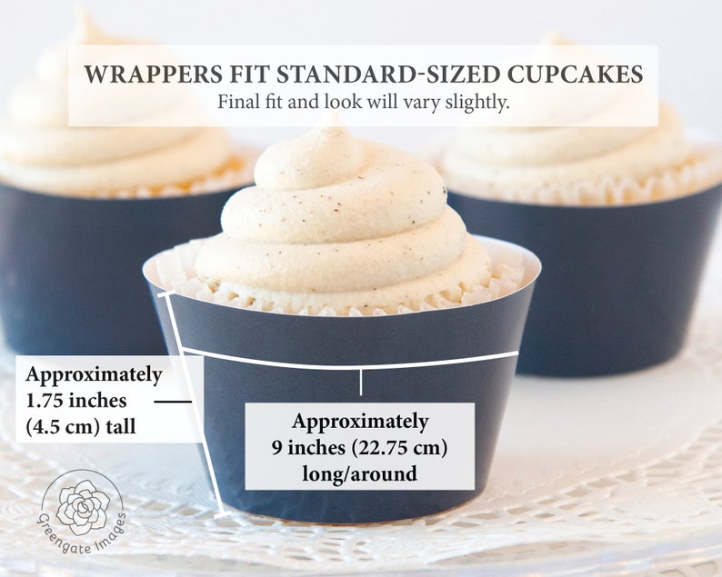 Navy Blue Cupcake Wrapper Printable Instant Download - Etsy