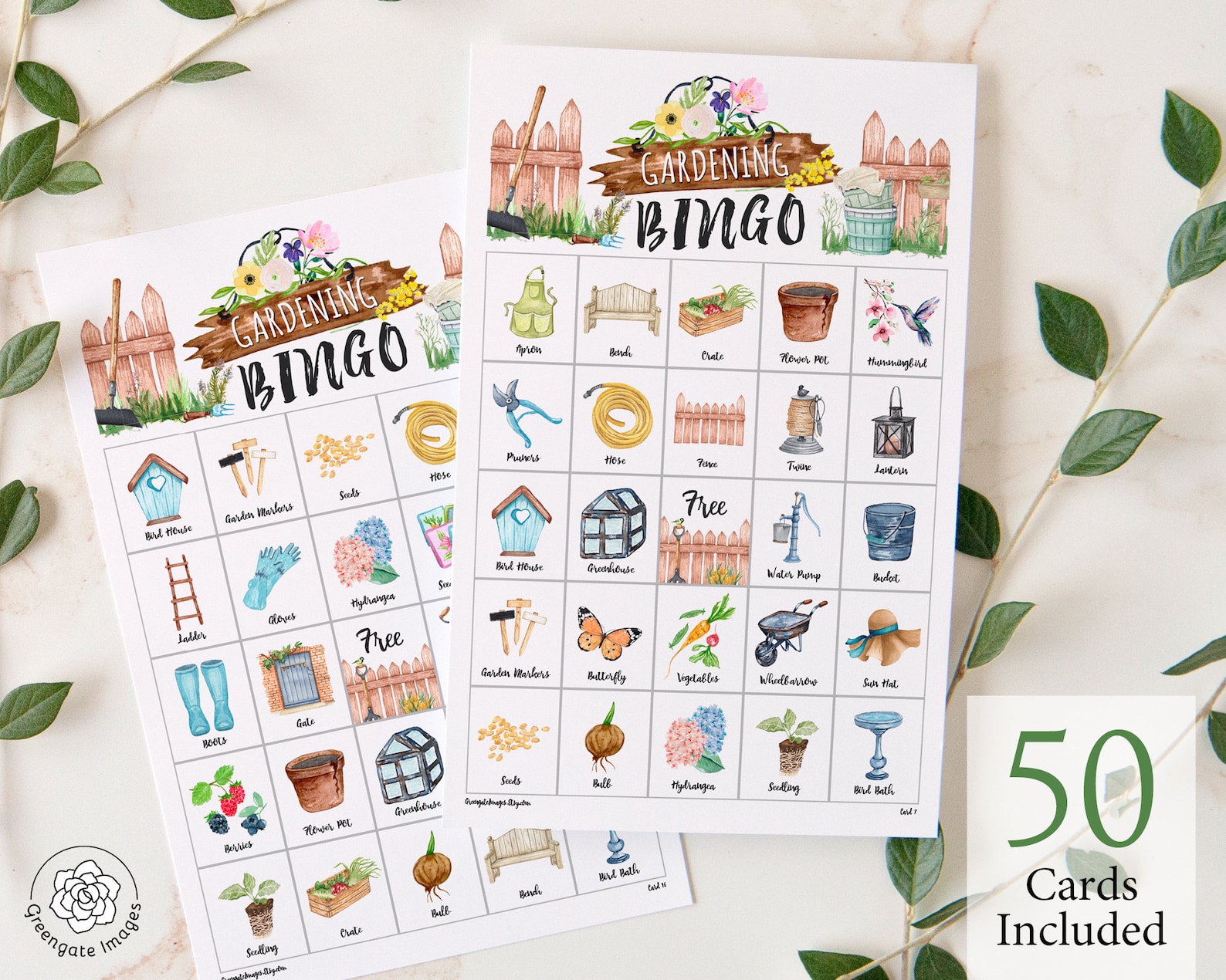 Gardening Bingo: PRINTABLE 50 Cards Bingo Pdf Game Party - Etsy