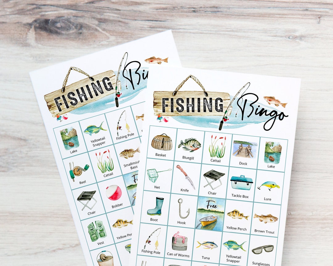 Fishing Bingo: PRINTABLE 50 Cards, Bingo Pdf Game, Party Game Ideas ...
