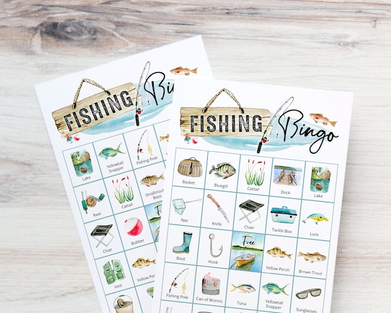 Fishing Bingo: PRINTABLE 50 Cards Bingo Pdf Game Party Game | Etsy