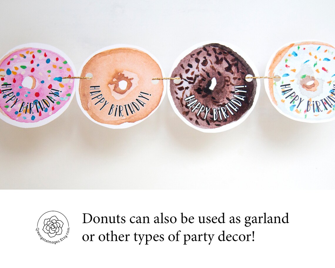 Donut Gift Tags Printable Gift Tag Editable Corjl Favor | Etsy