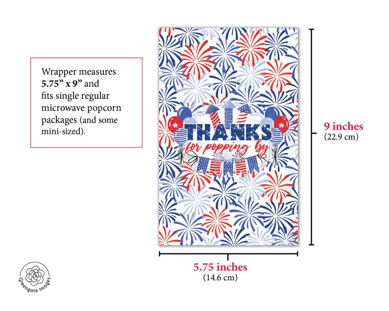 Patriotic Popcorn Wrapper - PRINTABLE Microwave Popcorn Wrapper That's ...