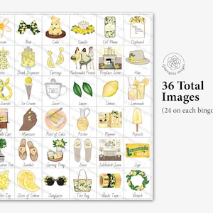 Lemon Bingo - 50 PRINTABLE Unique Cards. Instant Digital Download PDF ...