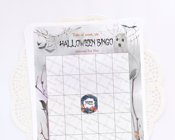 FILLABLE Halloween Bingo Template: 50 Cards Printable Bingo - Etsy